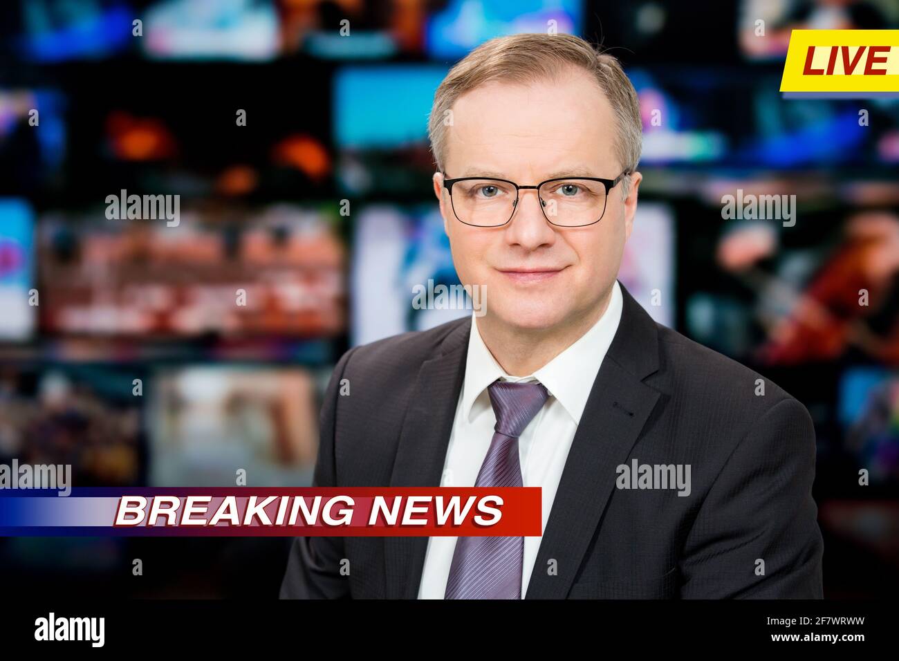 Newsreader television studio camera hi-res stock photography and images ...