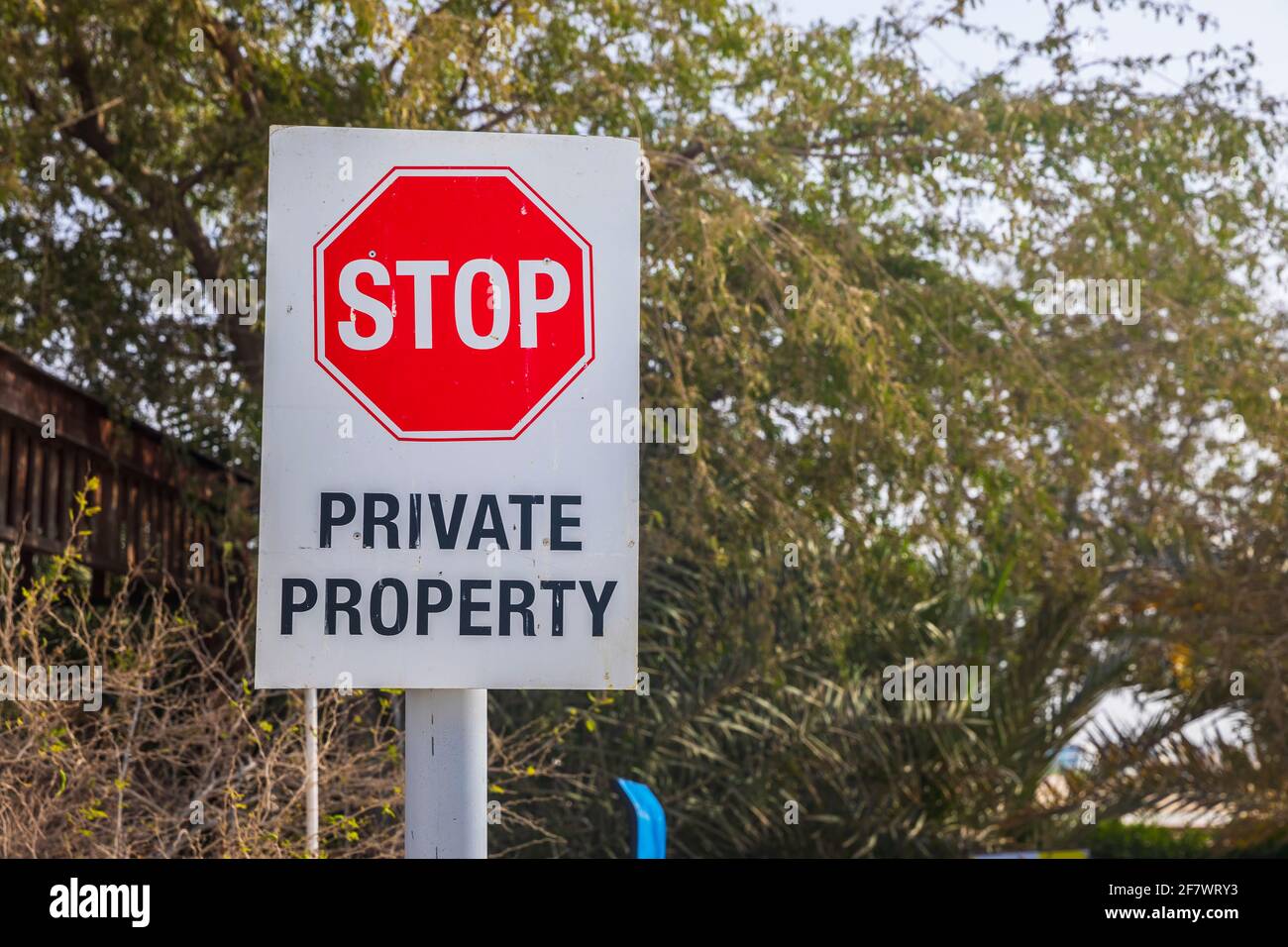 Stop sign with the inscription private property Stock Photo - Alamy