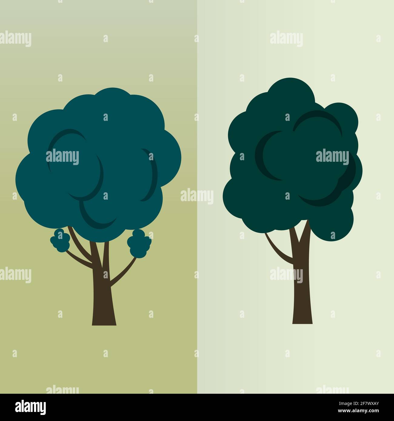 tree forest nature vegetation cartoon Stock Vector Image & Art - Alamy