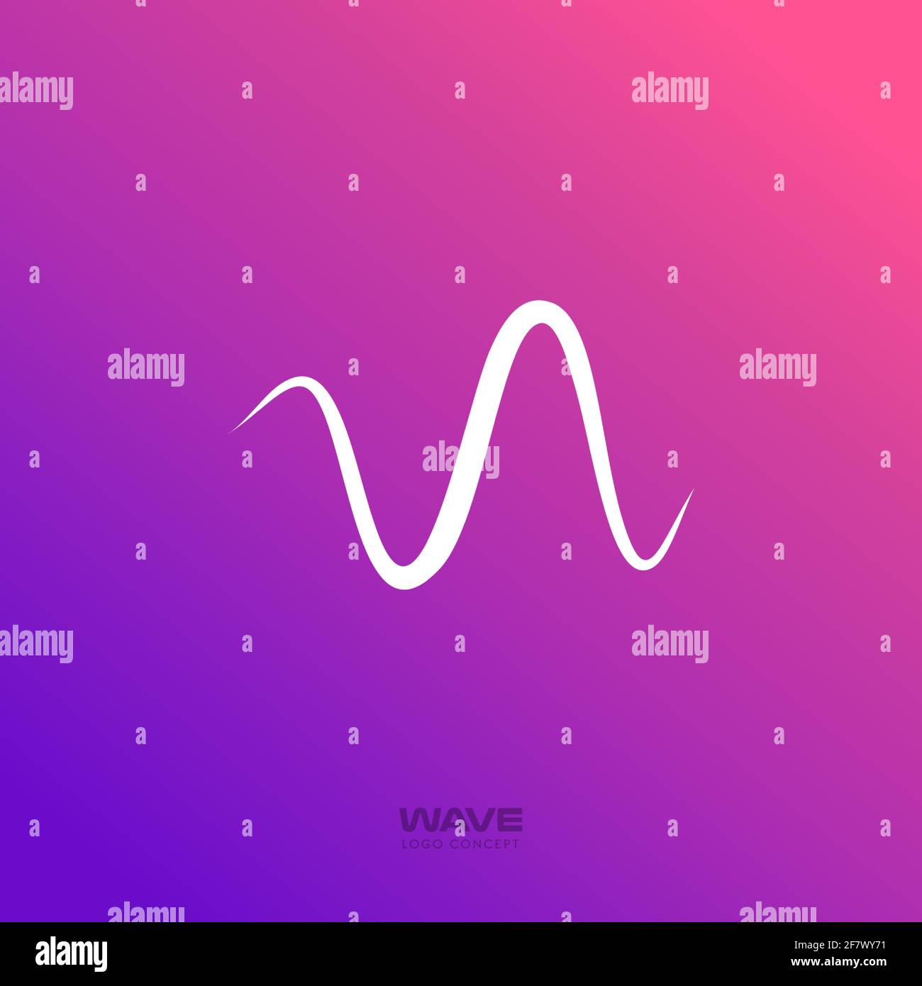 Radio wave vector icon, pulse beat line, sound and audio logo template ...