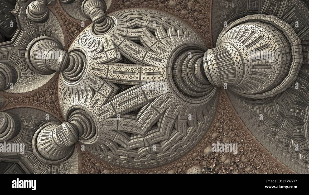 Geometric 3D fractal background with recursive structures and shapes ...