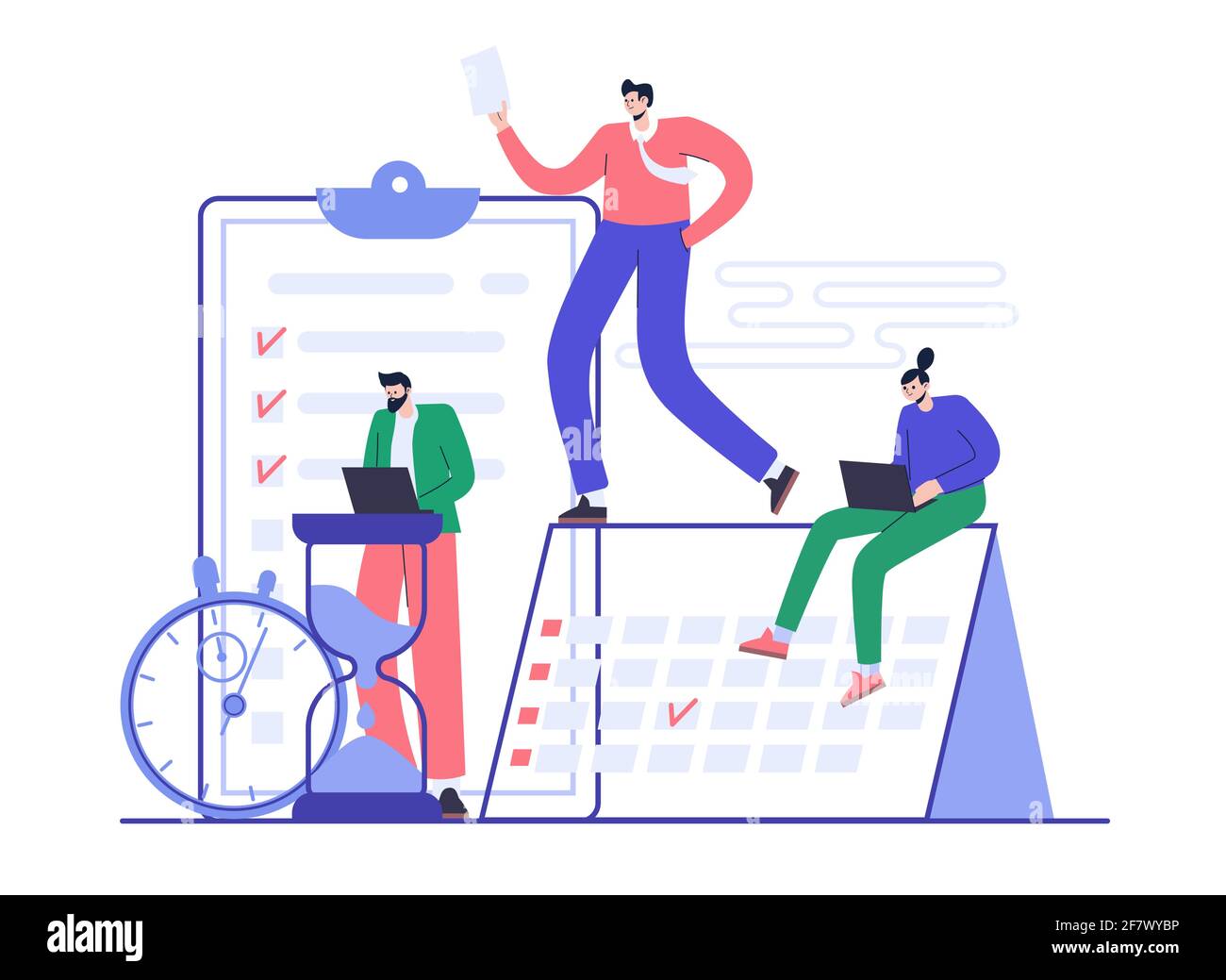 Concept of effective time management and planning. Workflow ...