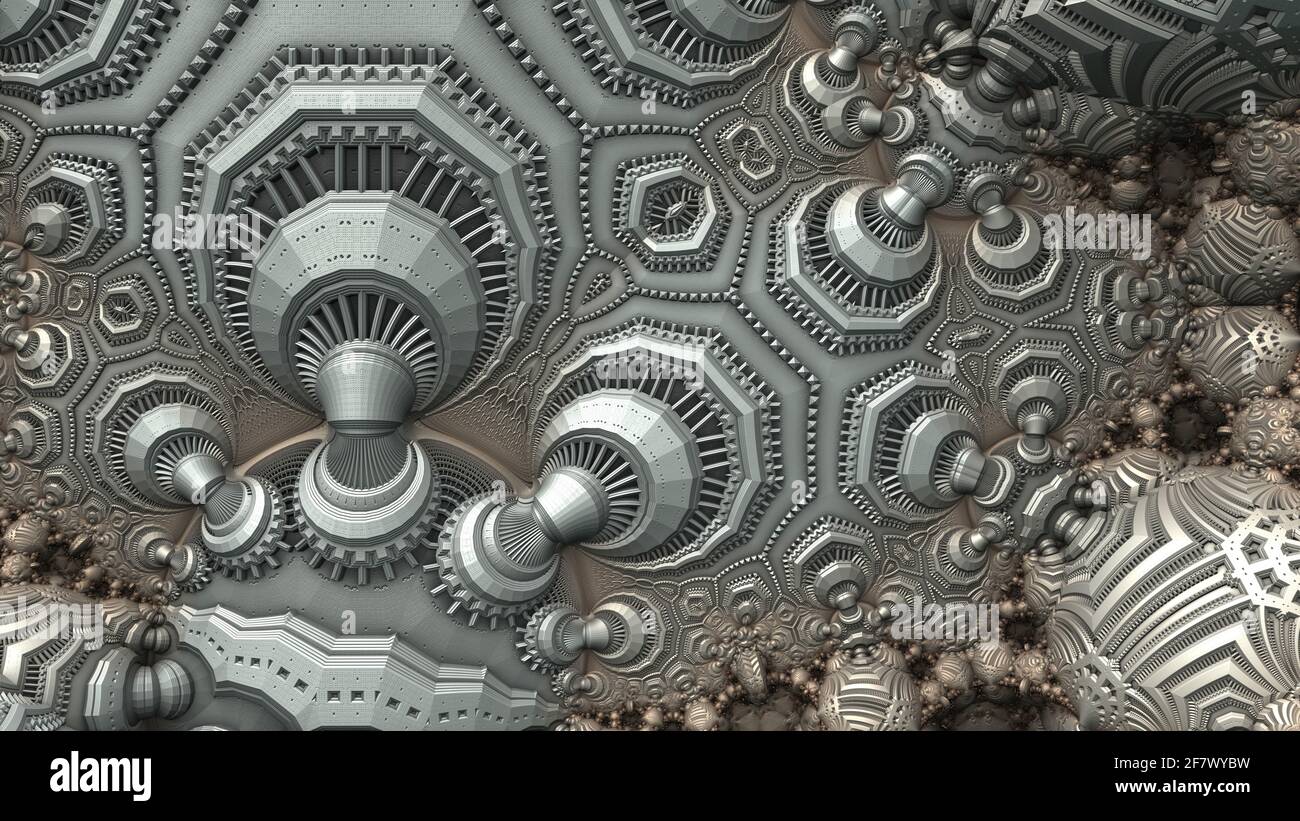 Geometric 3D fractal background with recursive structures and shapes ...