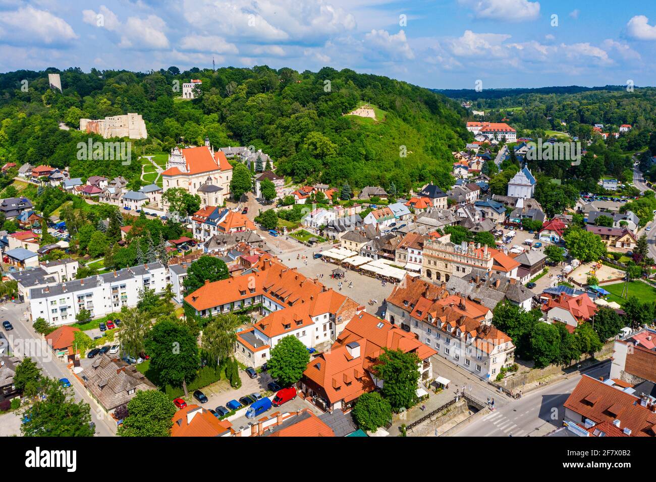 Aerial view of historic town Kazimierz Dolny nad Wisla in Poland Stock ...