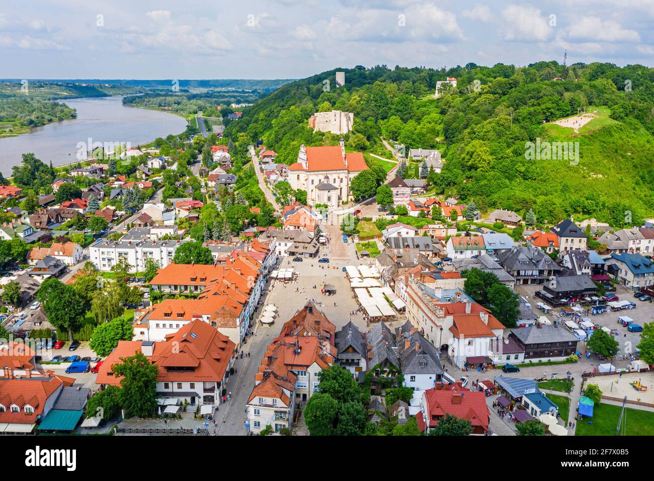 Aerial view of historic town Kazimierz Dolny nad Wisla in Poland Stock ...