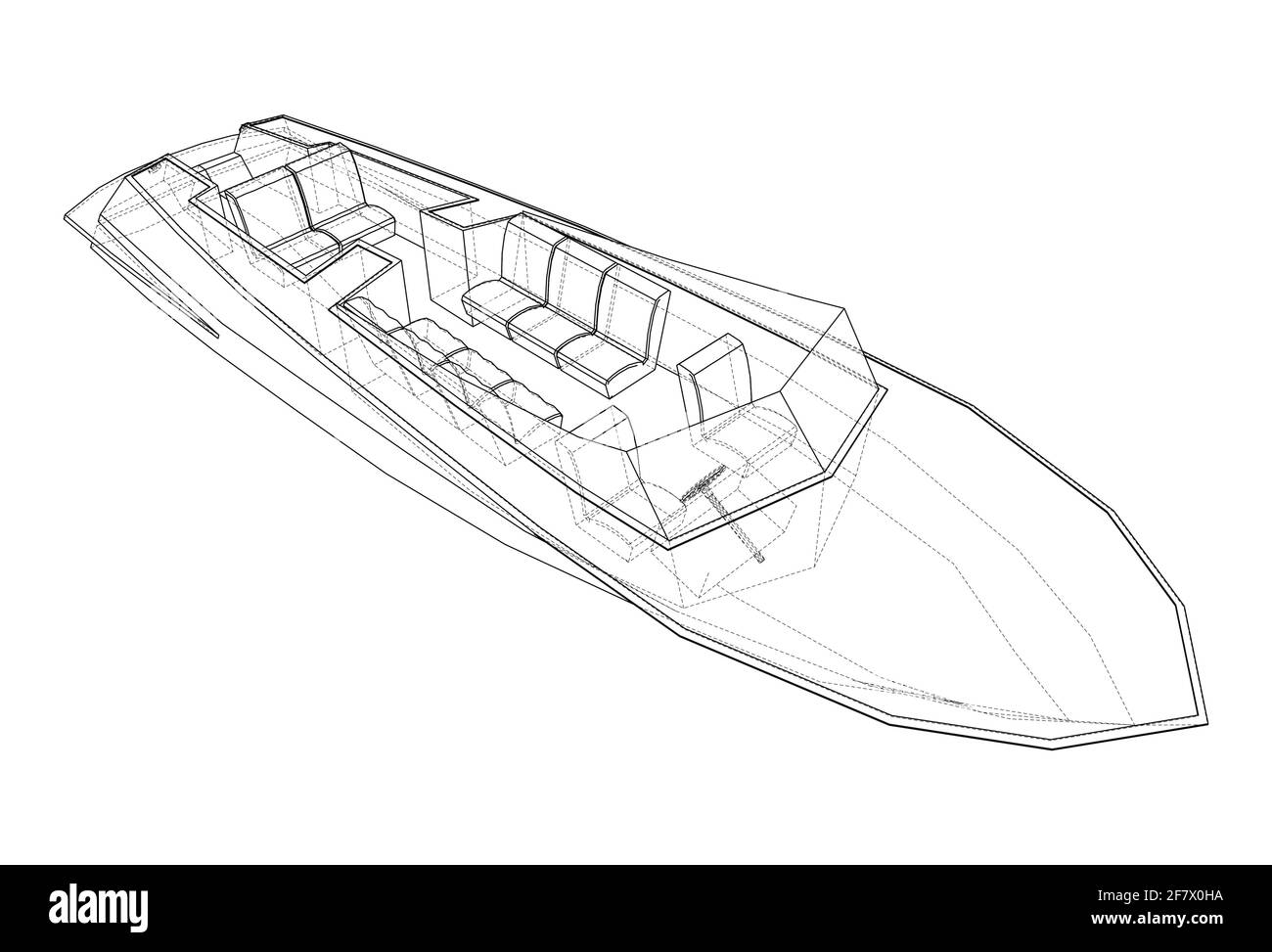 Modern boat with seats. Vector Stock Vector Image & Art - Alamy
