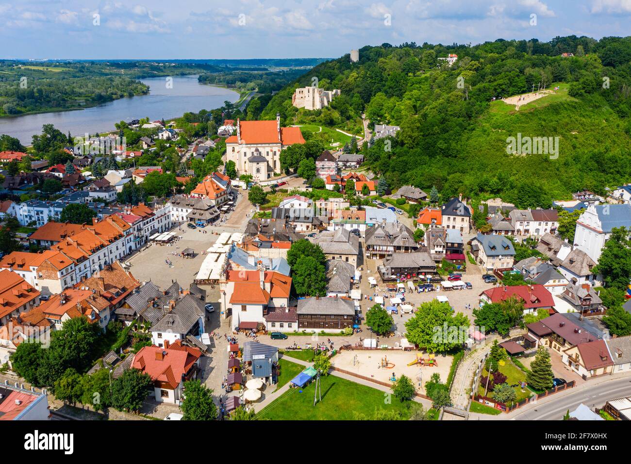 Aerial view of historic town Kazimierz Dolny nad Wisla in Poland Stock ...