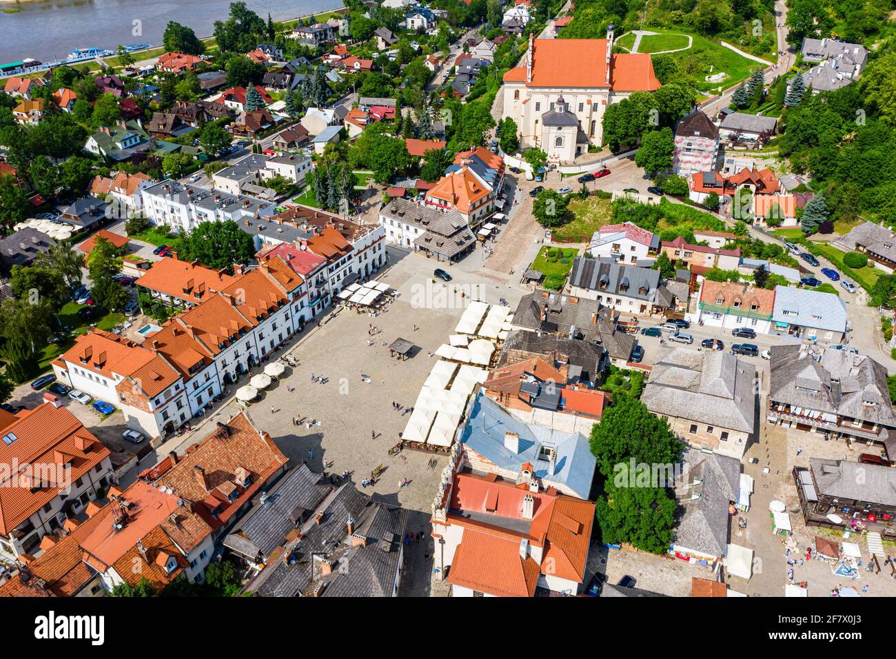 Aerial view of historic town Kazimierz Dolny nad Wisla in Poland Stock ...