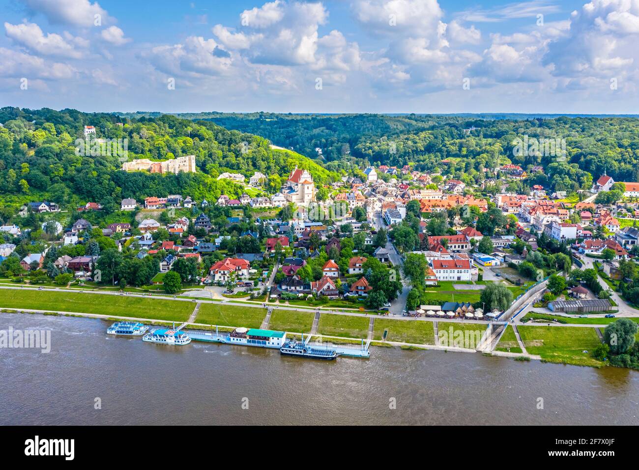 Aerial view of historic town Kazimierz Dolny nad Wisla in Poland Stock ...