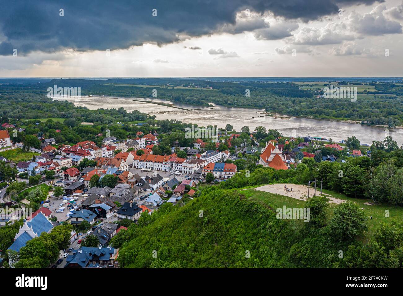 Aerial view of historic town Kazimierz Dolny nad Wisla in Poland Stock ...