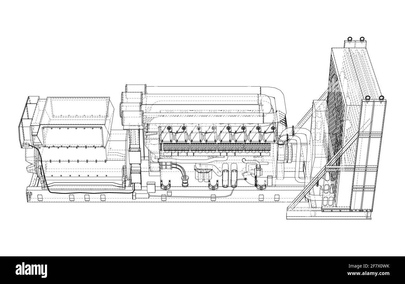 Large industrial diesel generator. Vector Stock Vector Image & Art - Alamy