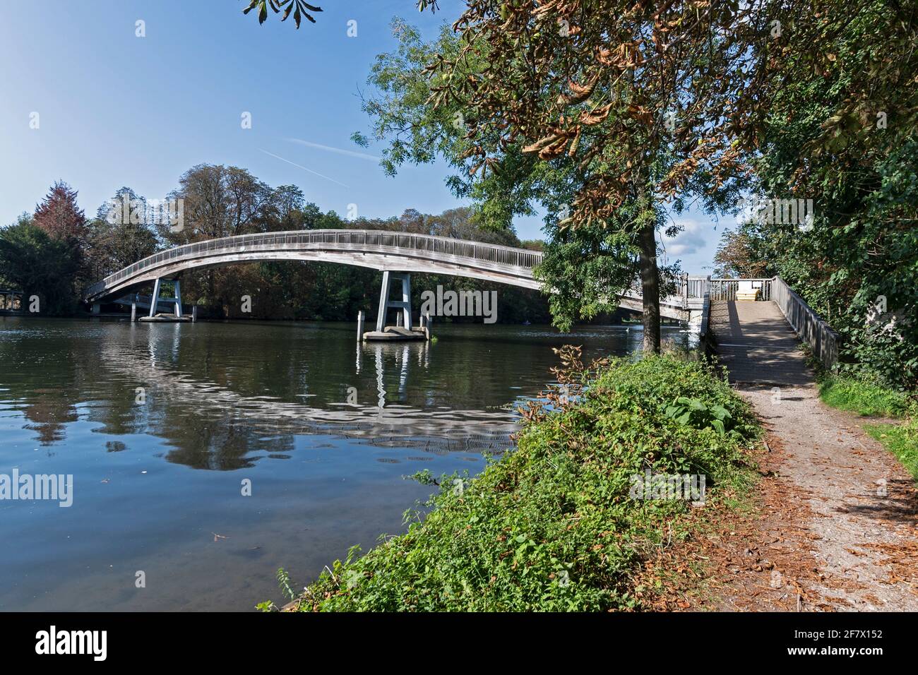 The wooden structure of the Temple footbridge at Temple Lock on the ...