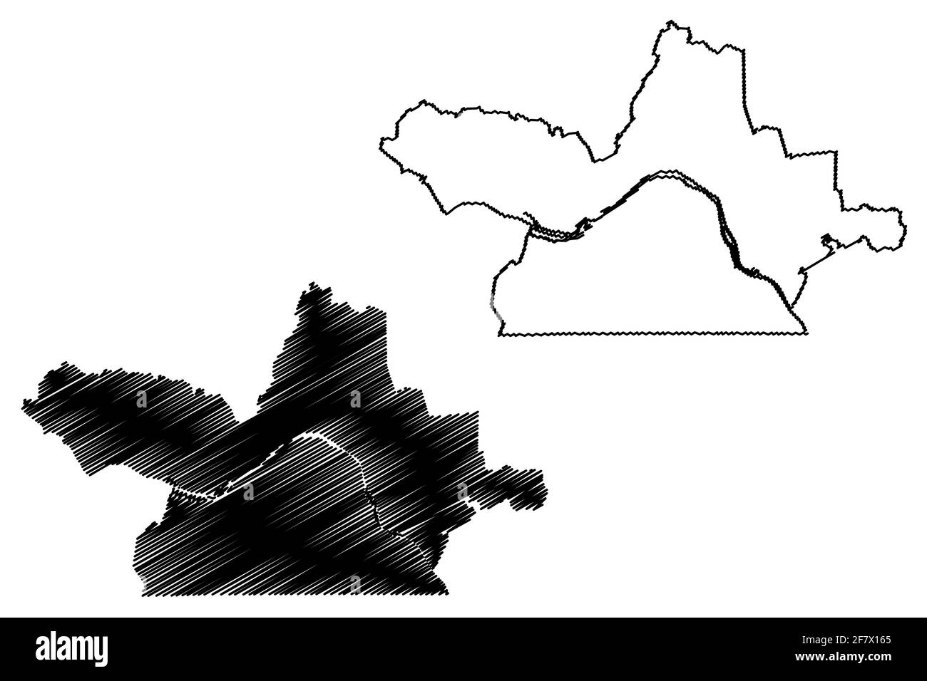 Danville vector outline map Black and White Stock Photos & Images - Alamy
