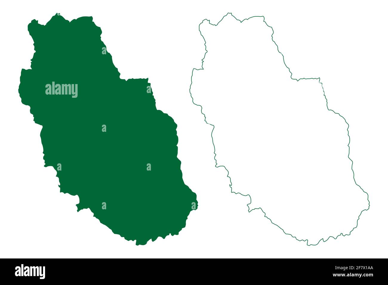 Mandi district (Himachal Pradesh State, Republic of India) map vector ...