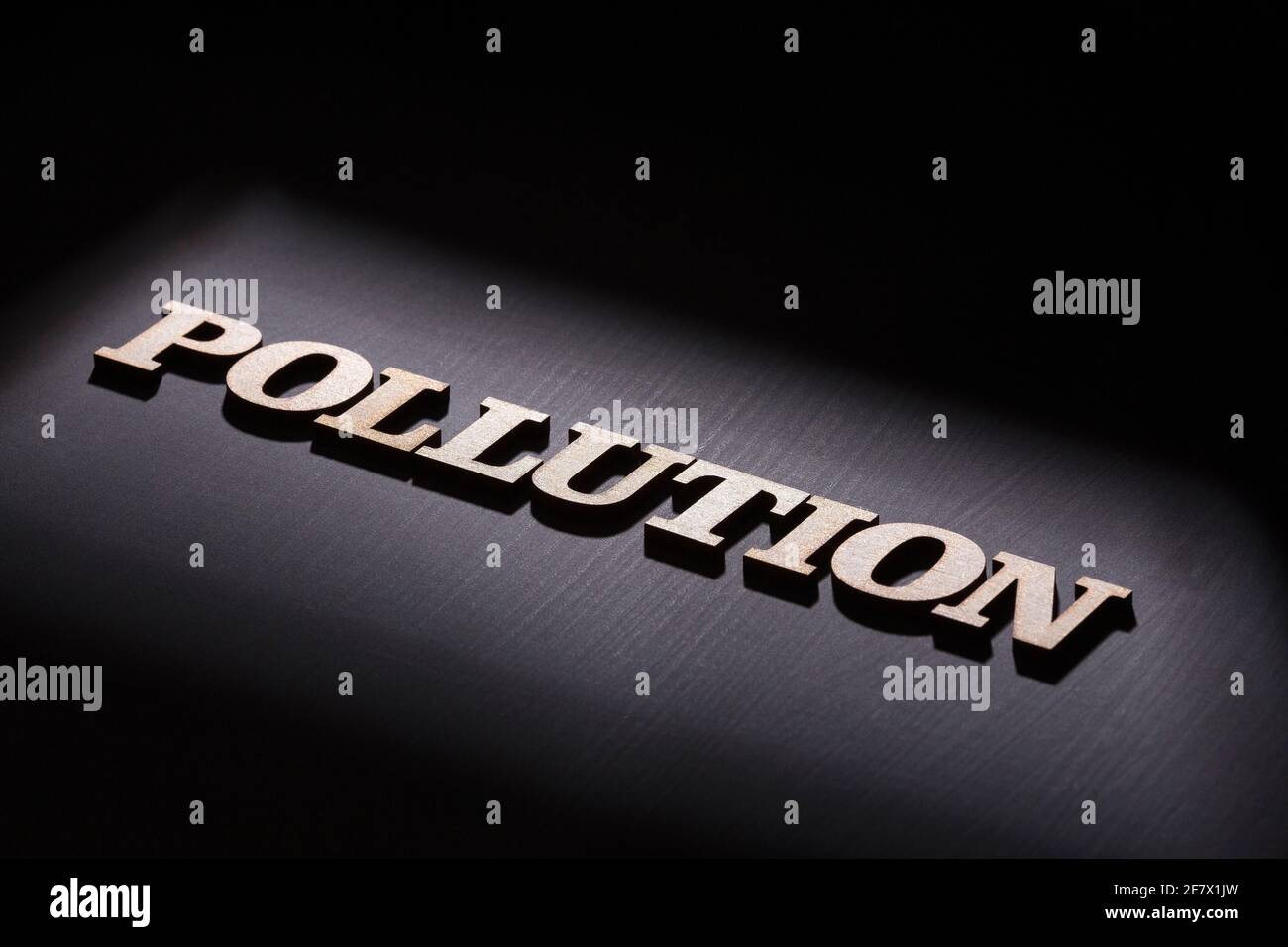 Word pollution in wooden letters. Top view Stock Photo - Alamy