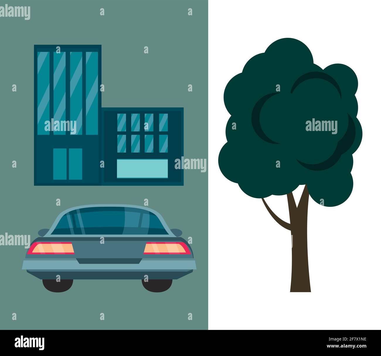 building car tree urban set Stock Vector Image & Art - Alamy