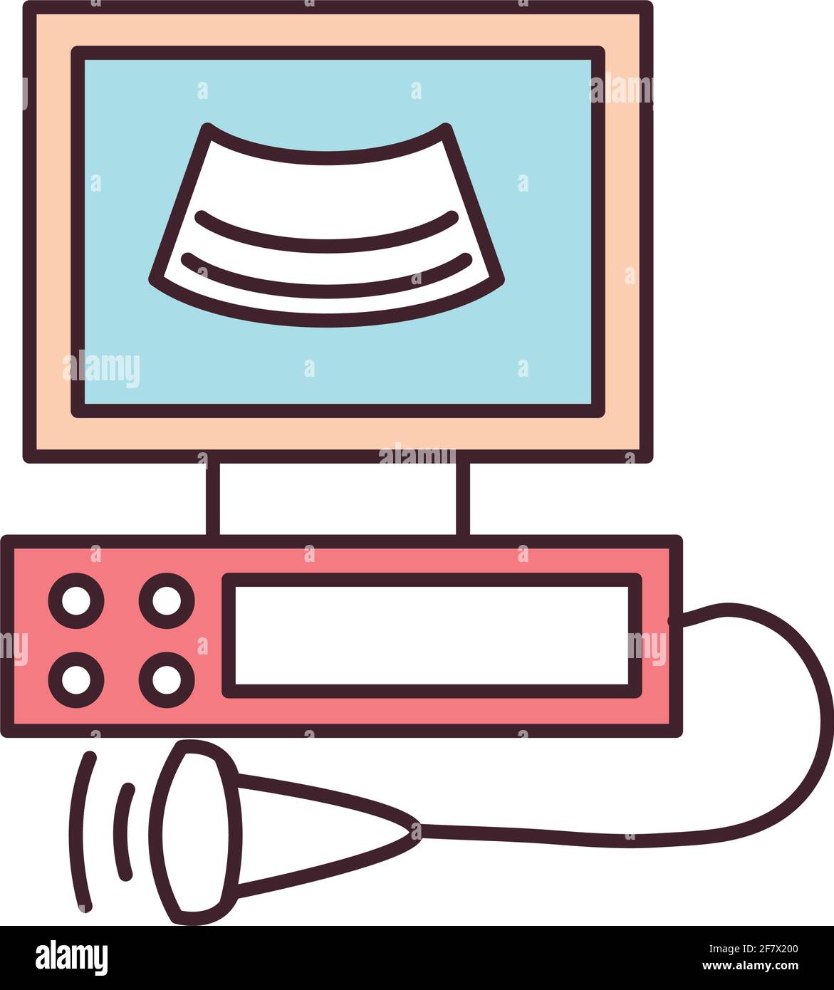 medical ultrasound monitor isolated style Stock Vector Image & Art - Alamy