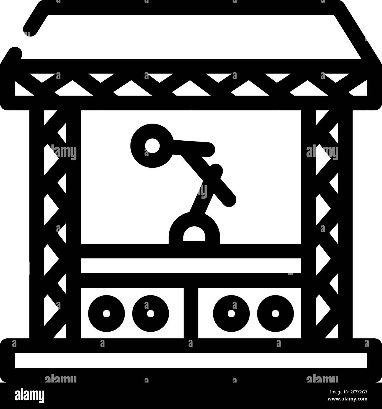 stage with microphone line icon vector illustration Stock Vector Image ...