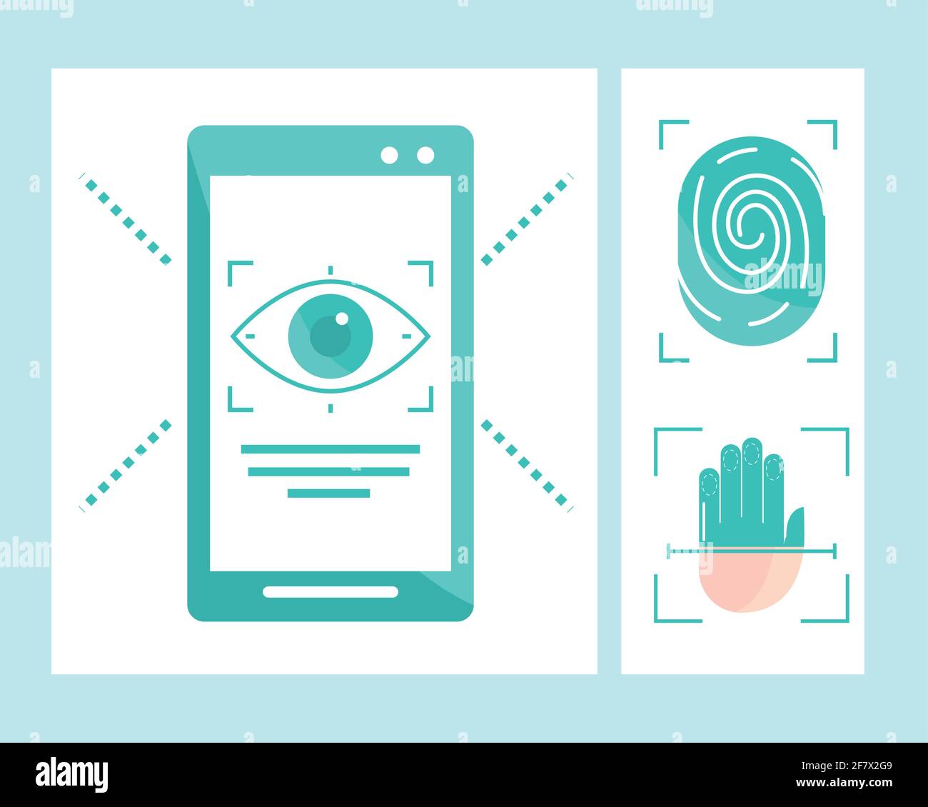 biometric verification hand finger eye Stock Vector Image & Art - Alamy