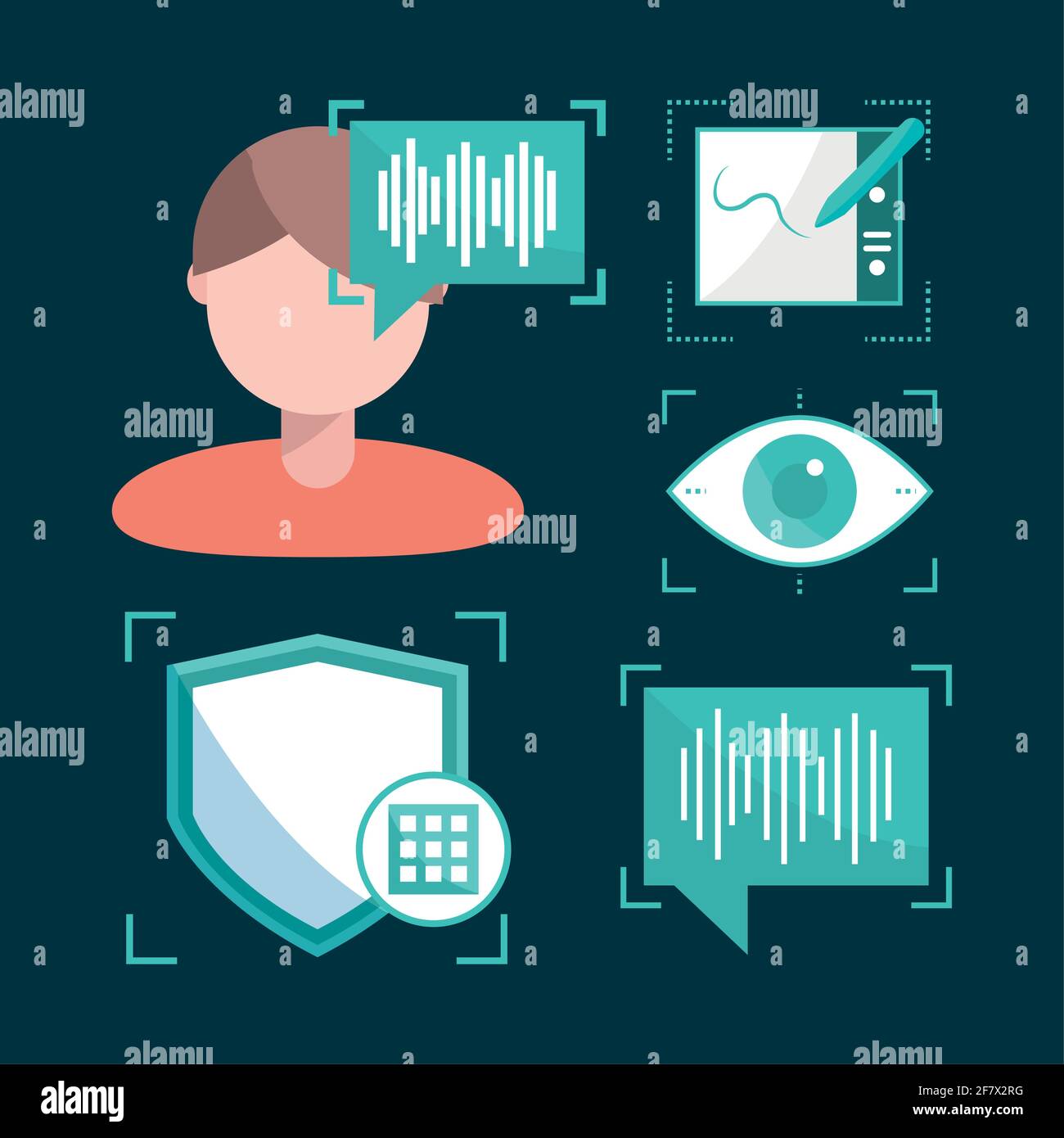 Biometric voice identification Stock Vector Images - Alamy