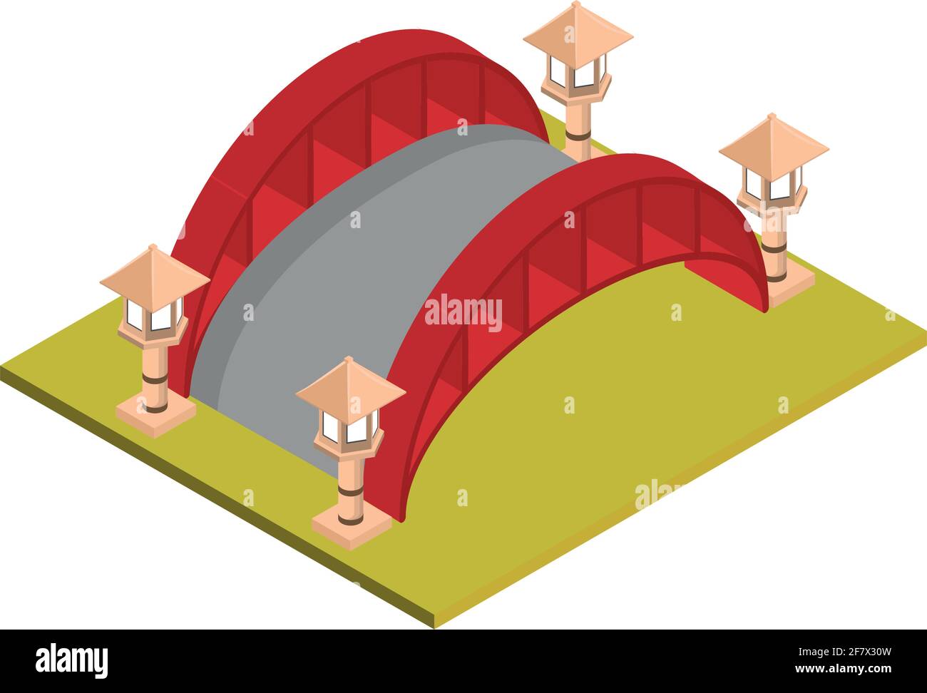 bridge lamps street isometric isolated Stock Vector Image & Art - Alamy