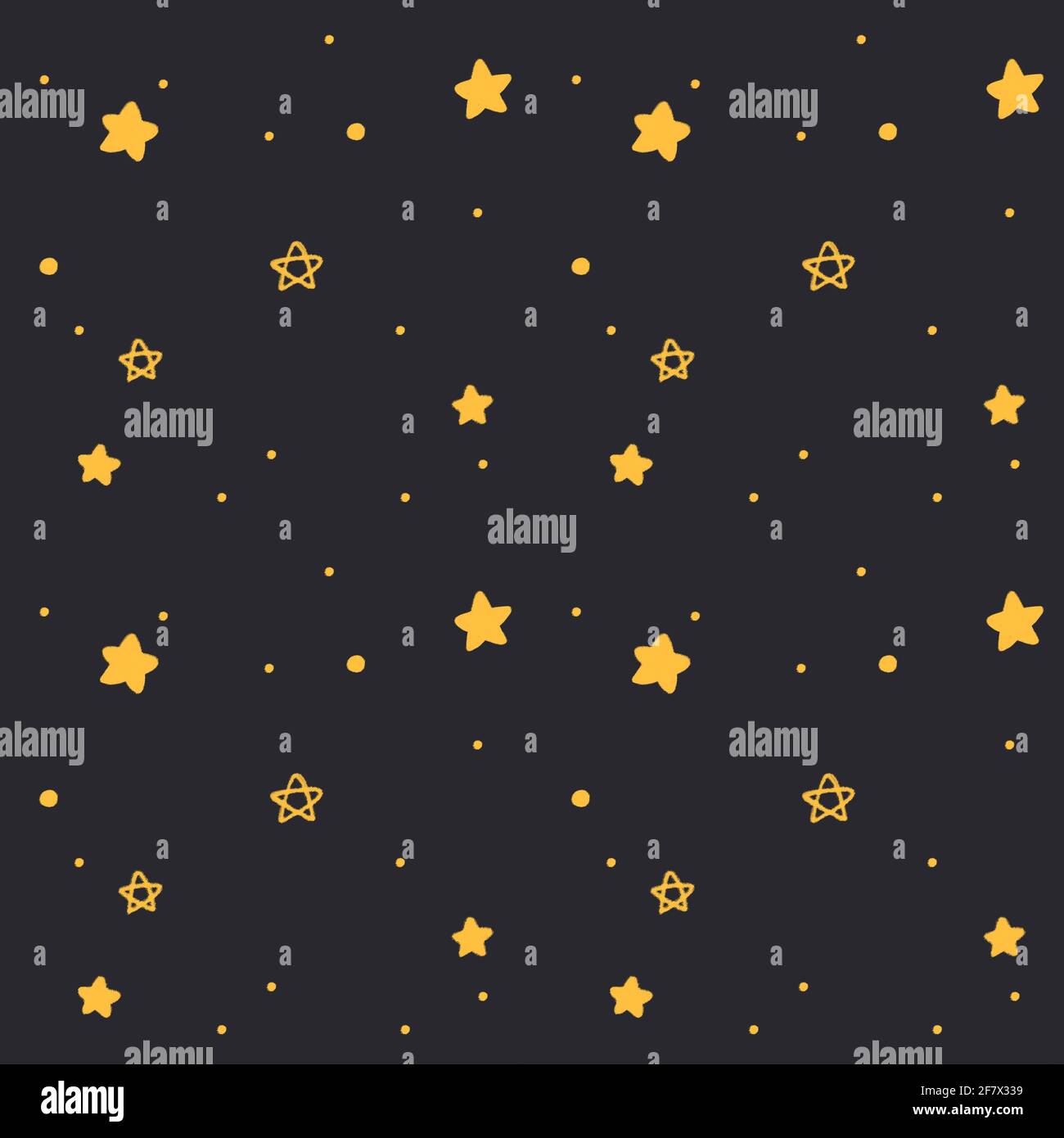 Seamless pattern with cute stars on dark background Stock Photo - Alamy