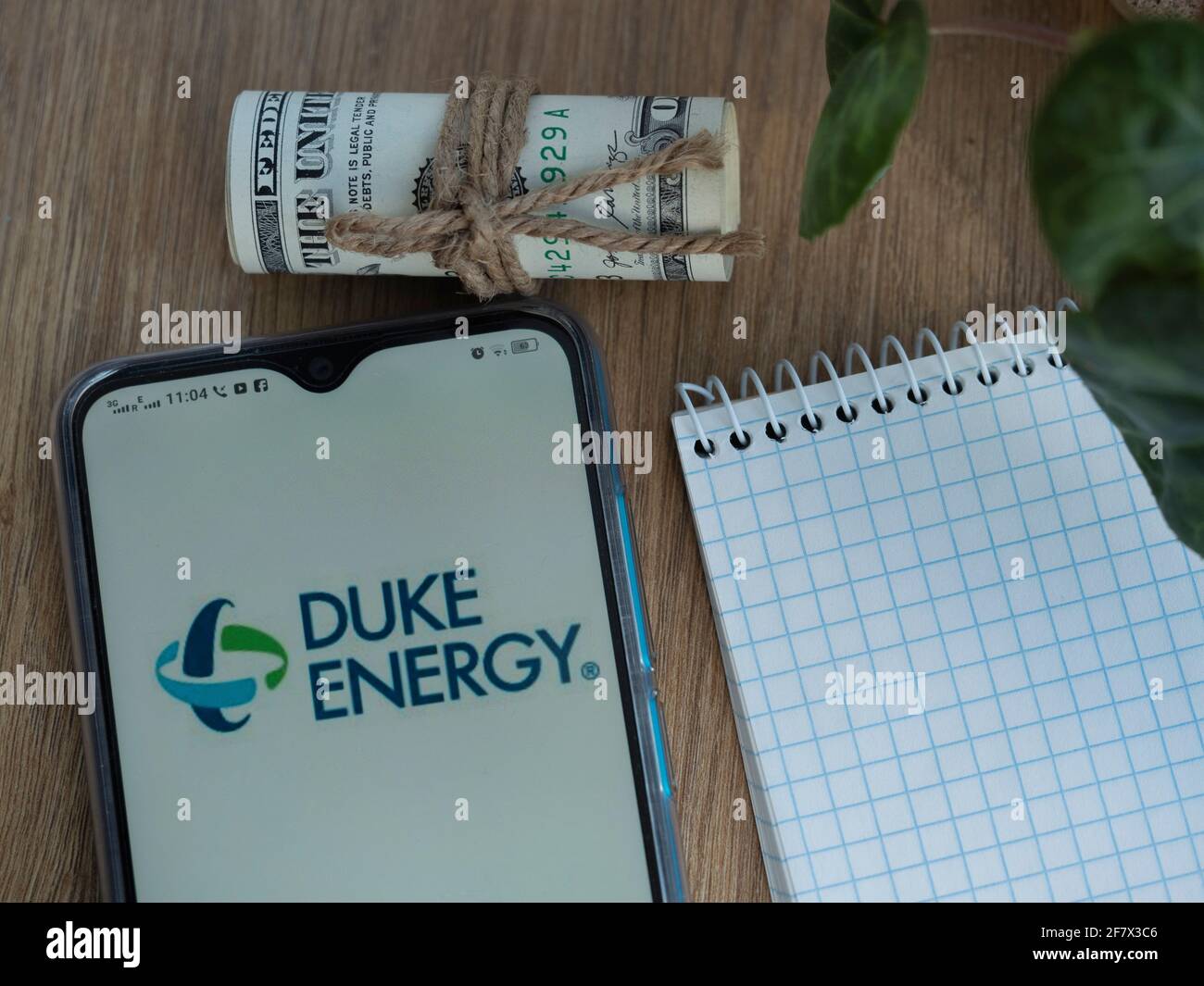 In this photo illustration Duke Energy Corporation logo seen displayed ...