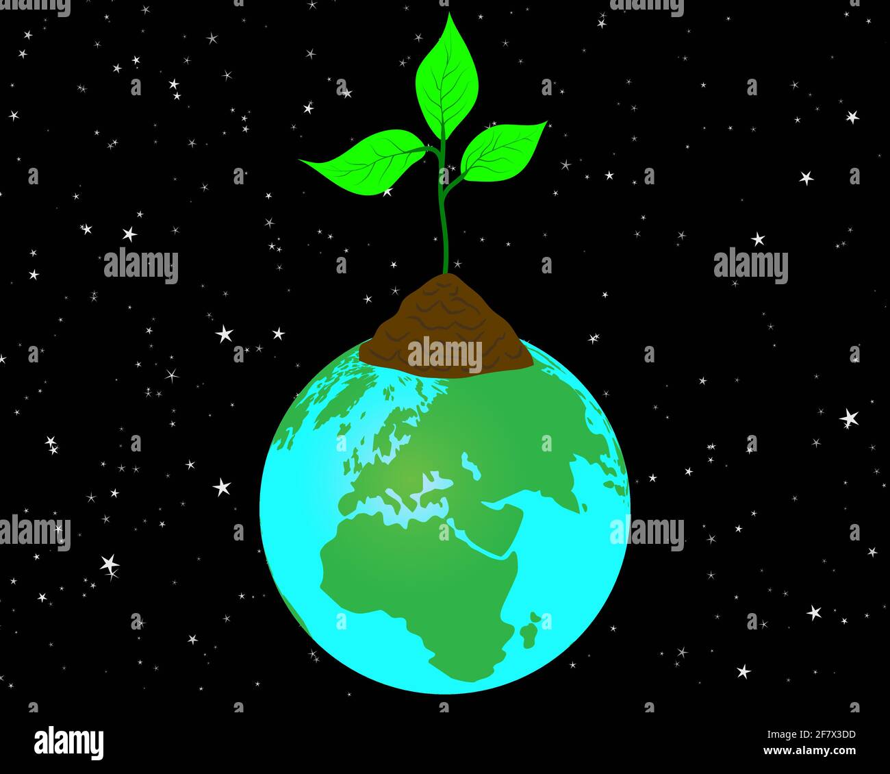 Abstract illustrations of sprout on the globe background Stock Vector ...