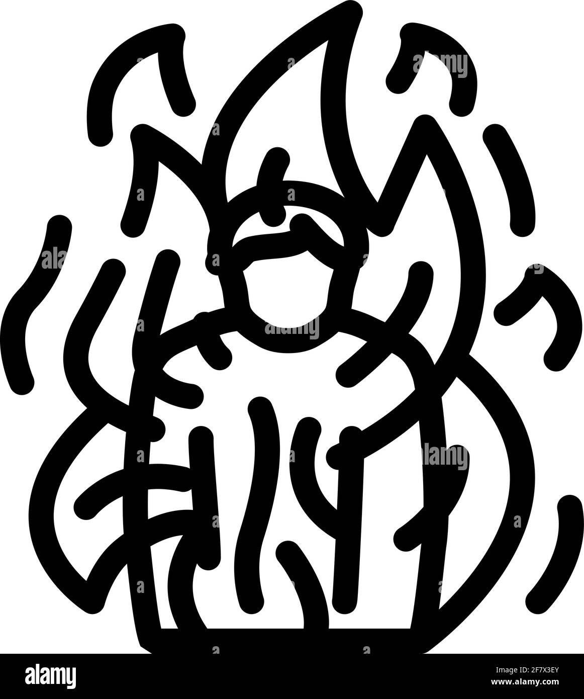 burning man event line icon vector illustration Stock Vector Image ...