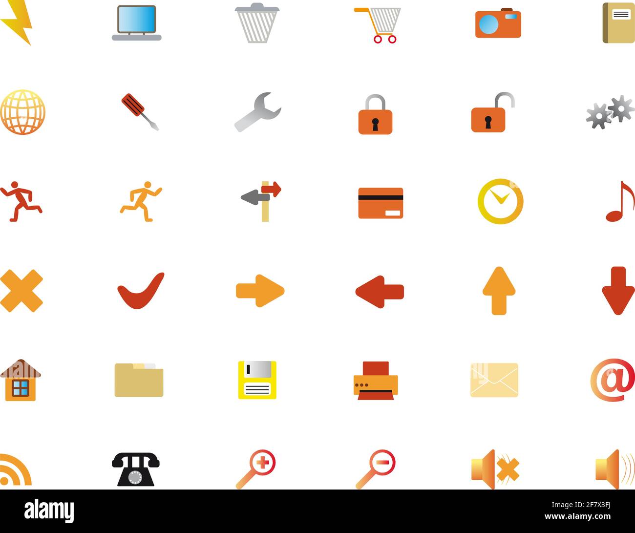 New collection of different icons for using in web design Stock Vector ...