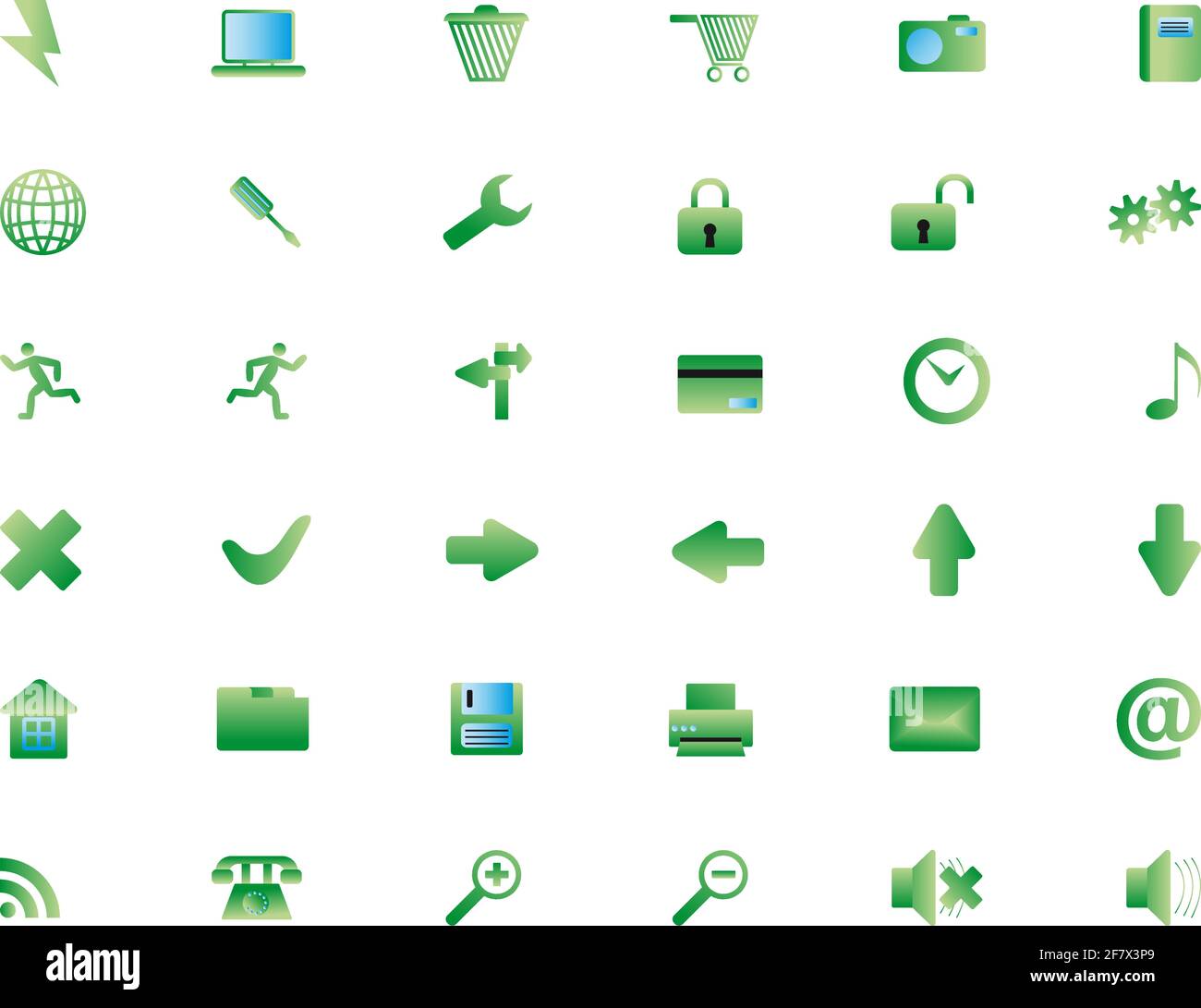 Collection of different icons for using in web design Stock Vector ...