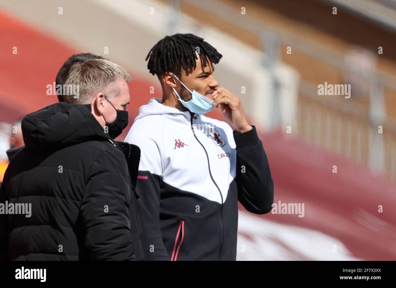 Aston Villa manager Dean Smith and Tyrone Mings before the Premier ...