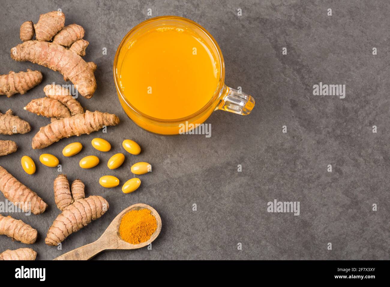 Turmeric and water, healthy drink - Curcuma longa Stock Photo - Alamy