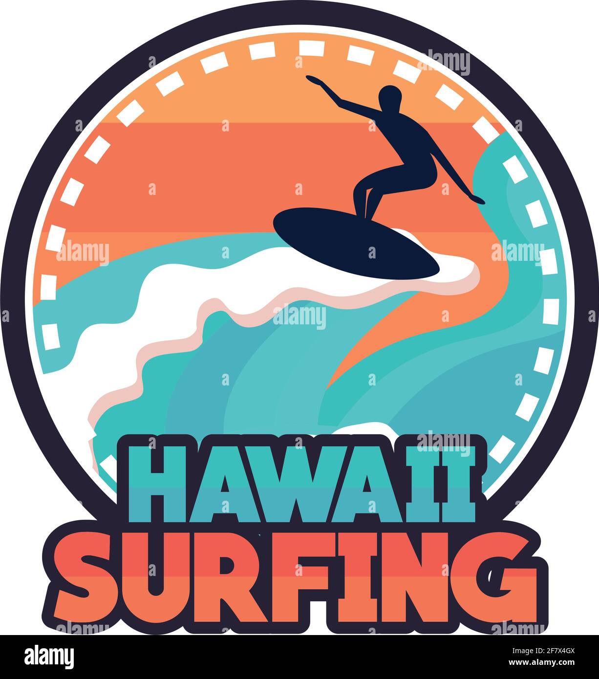 hawaii surfing, surfer on surfboard Stock Vector Image & Art - Alamy