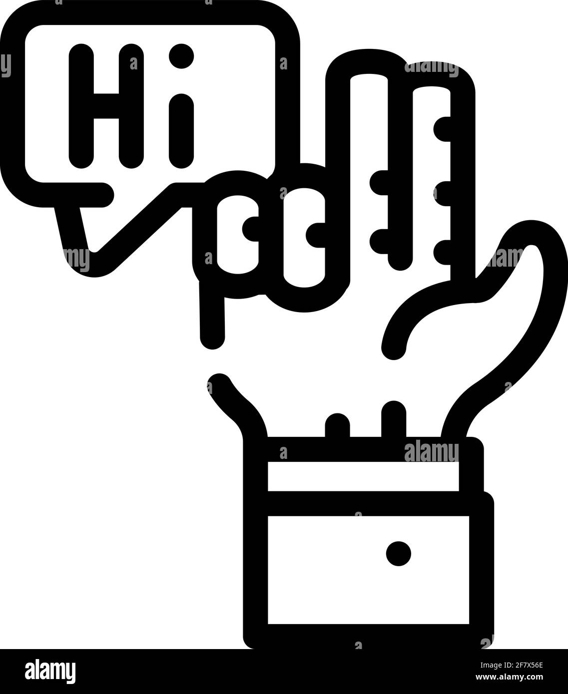 communication in sign language line icon vector illustration Stock ...