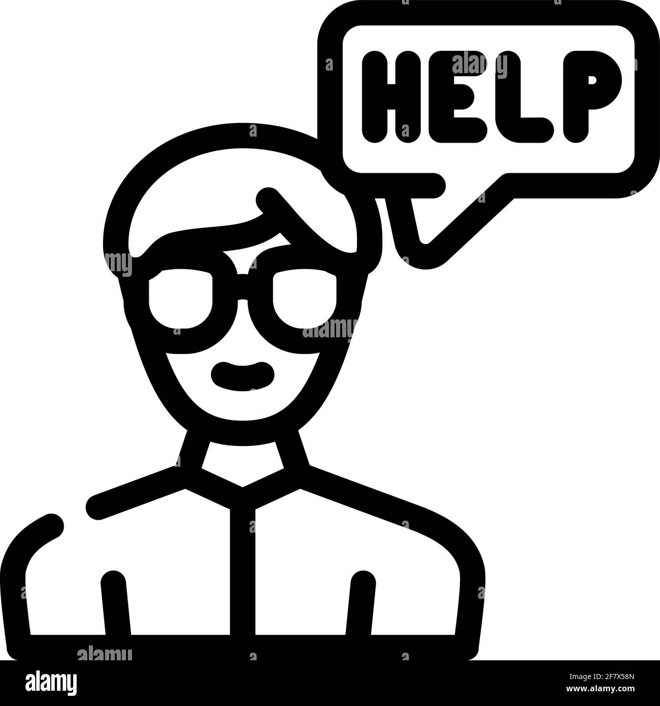 call for help line icon vector illustration Stock Vector Image & Art ...