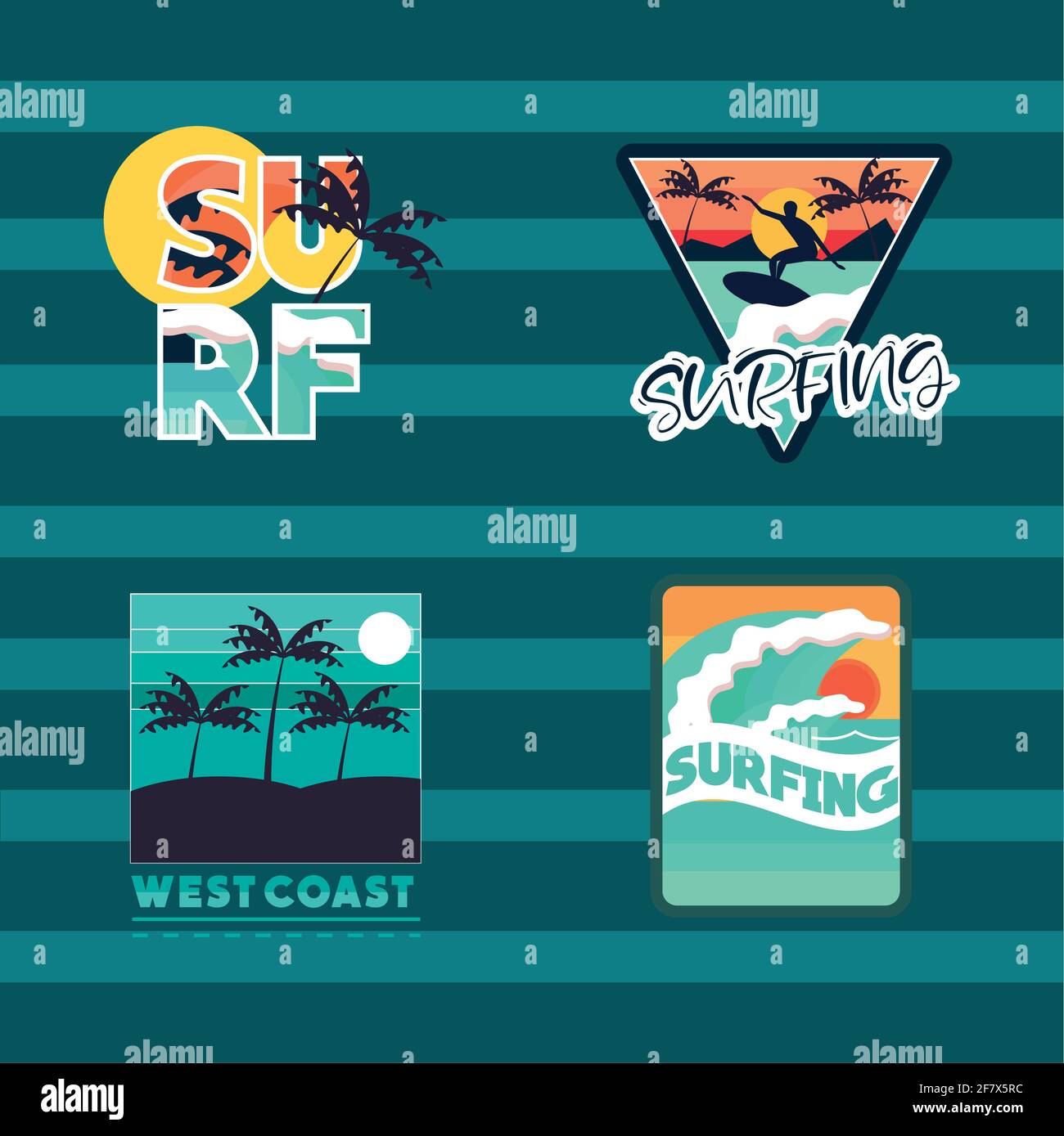 surfing lettering west coast patch Stock Vector Image & Art - Alamy
