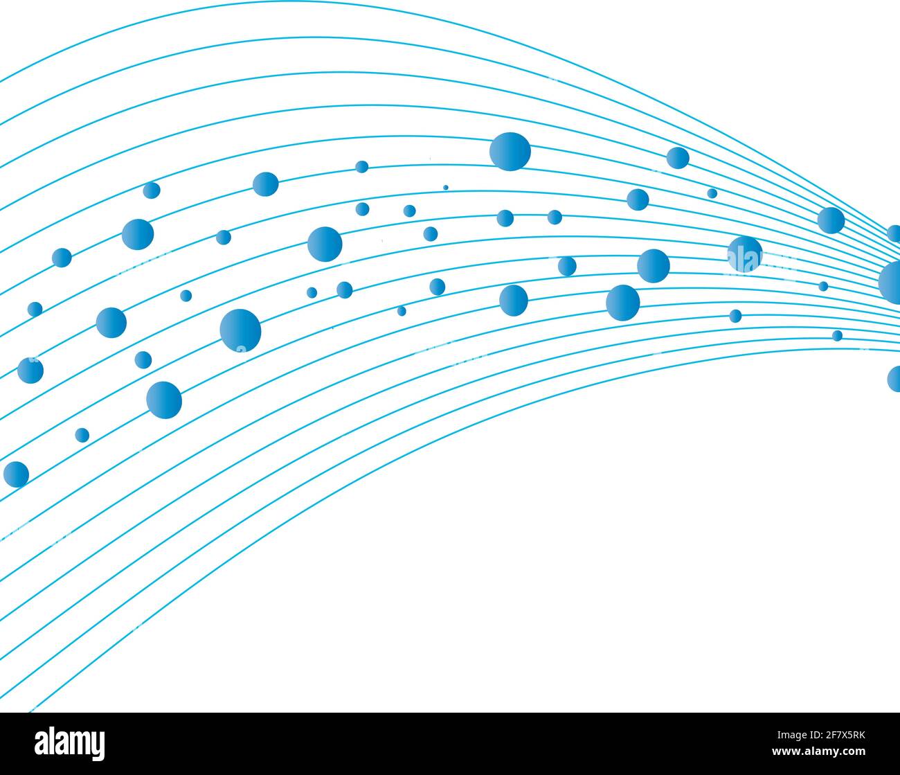 Water Lines Concept Design With Bubbles of Air and Text Space. Elegant ...