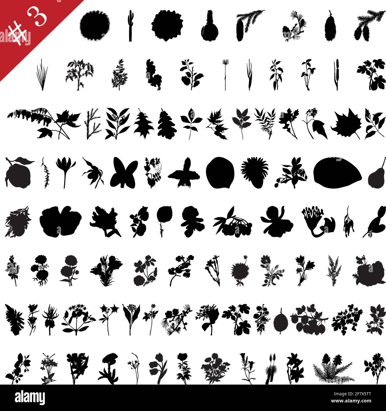 Plant Silhouette Vector Shapes