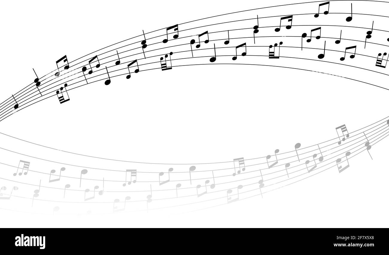 Vector musical notes staff background for design use Stock Vector Image ...