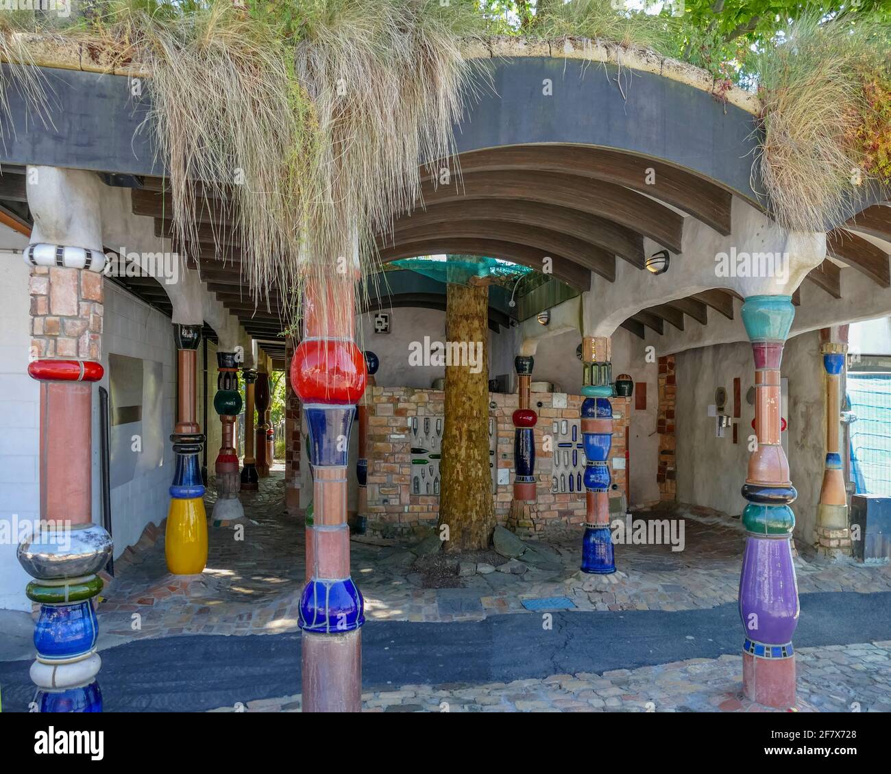 Scenery at the Hundertwasser Toilets in Kawakawa in New Zealand Stock ...