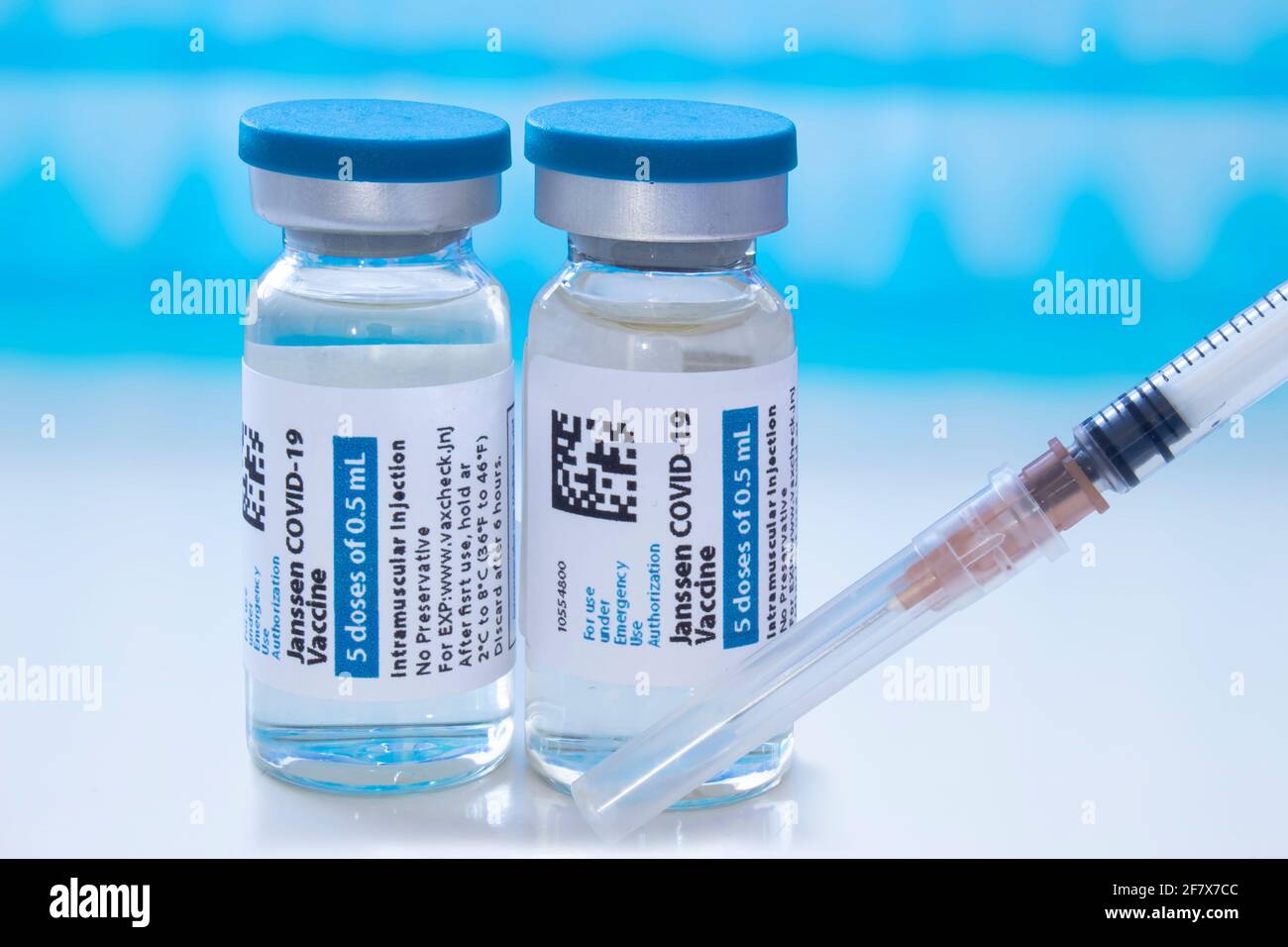 Calgary, Alberta, Canada. April 8, 2021. A couple of Janssen Johnson ...