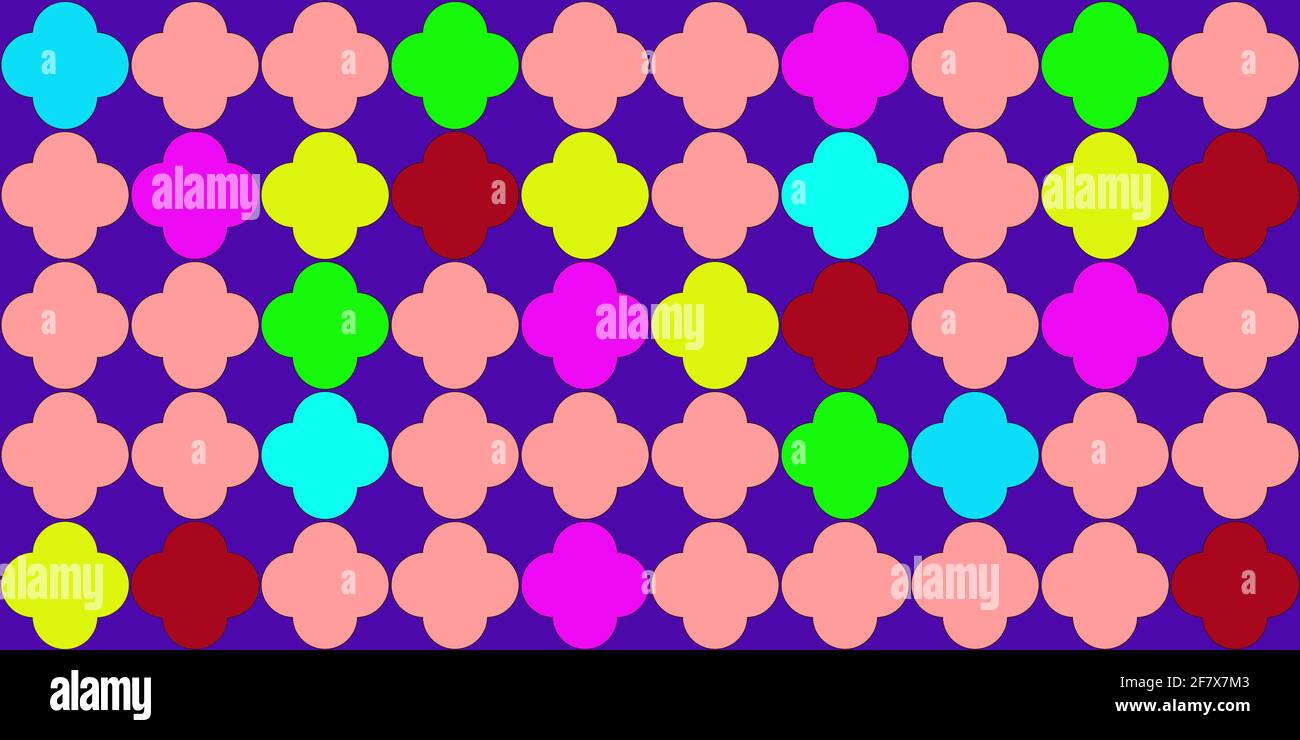 Illustration of a bright colorful clover pattern Stock Photo - Alamy