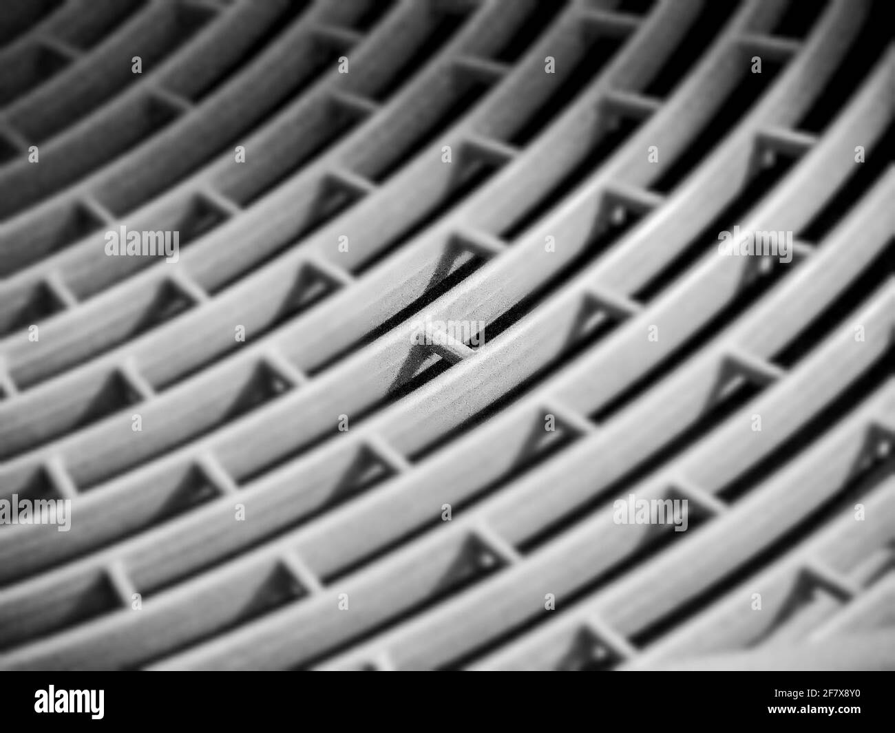 Grayscale shot of a circular wooden maze pattern construction Stock ...