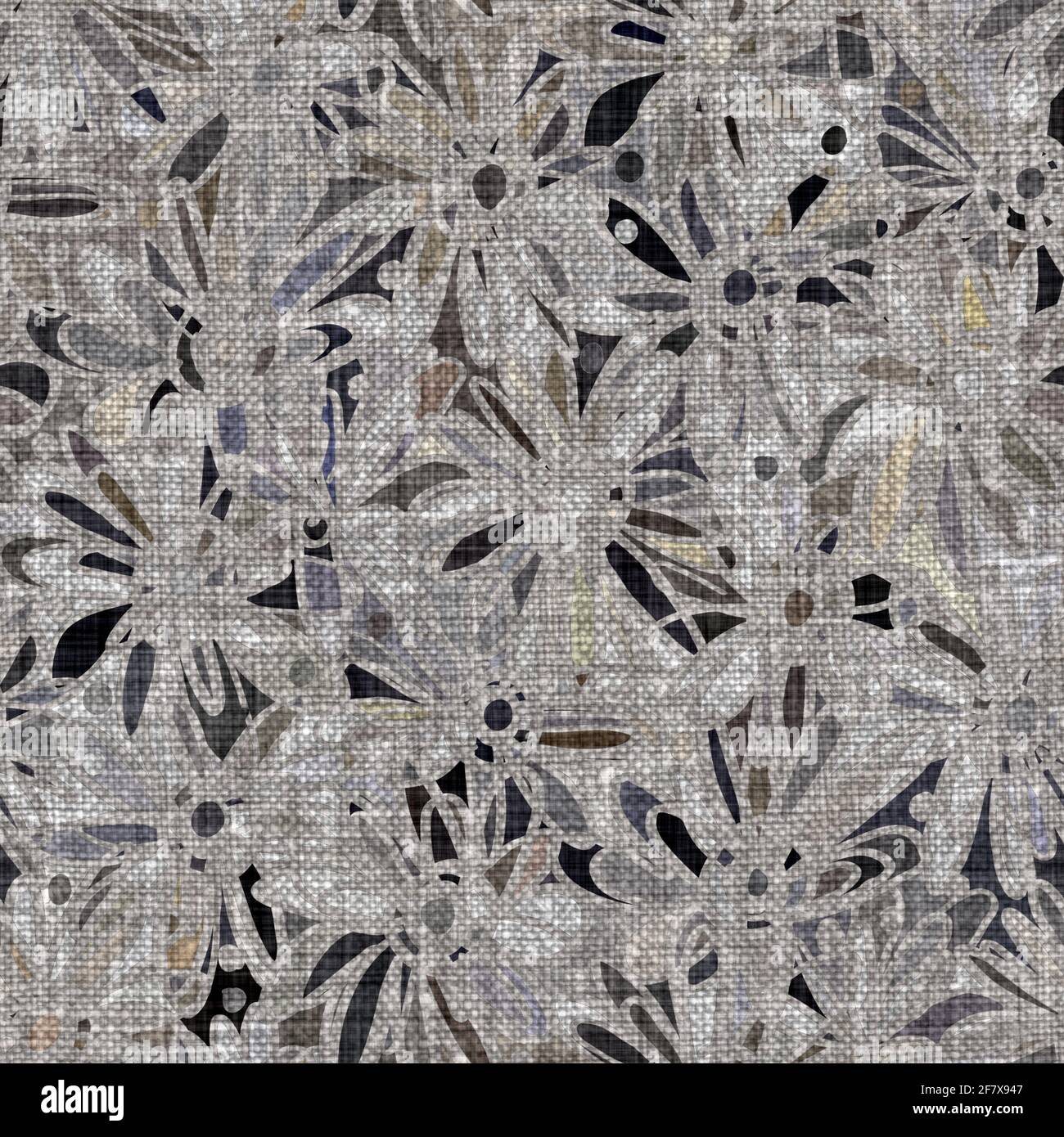 Rustic mottled charcoal grey french linen woven texture background ...