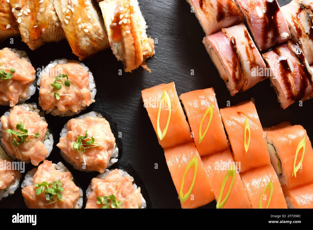 Set of different sushi roll Stock Photo - Alamy