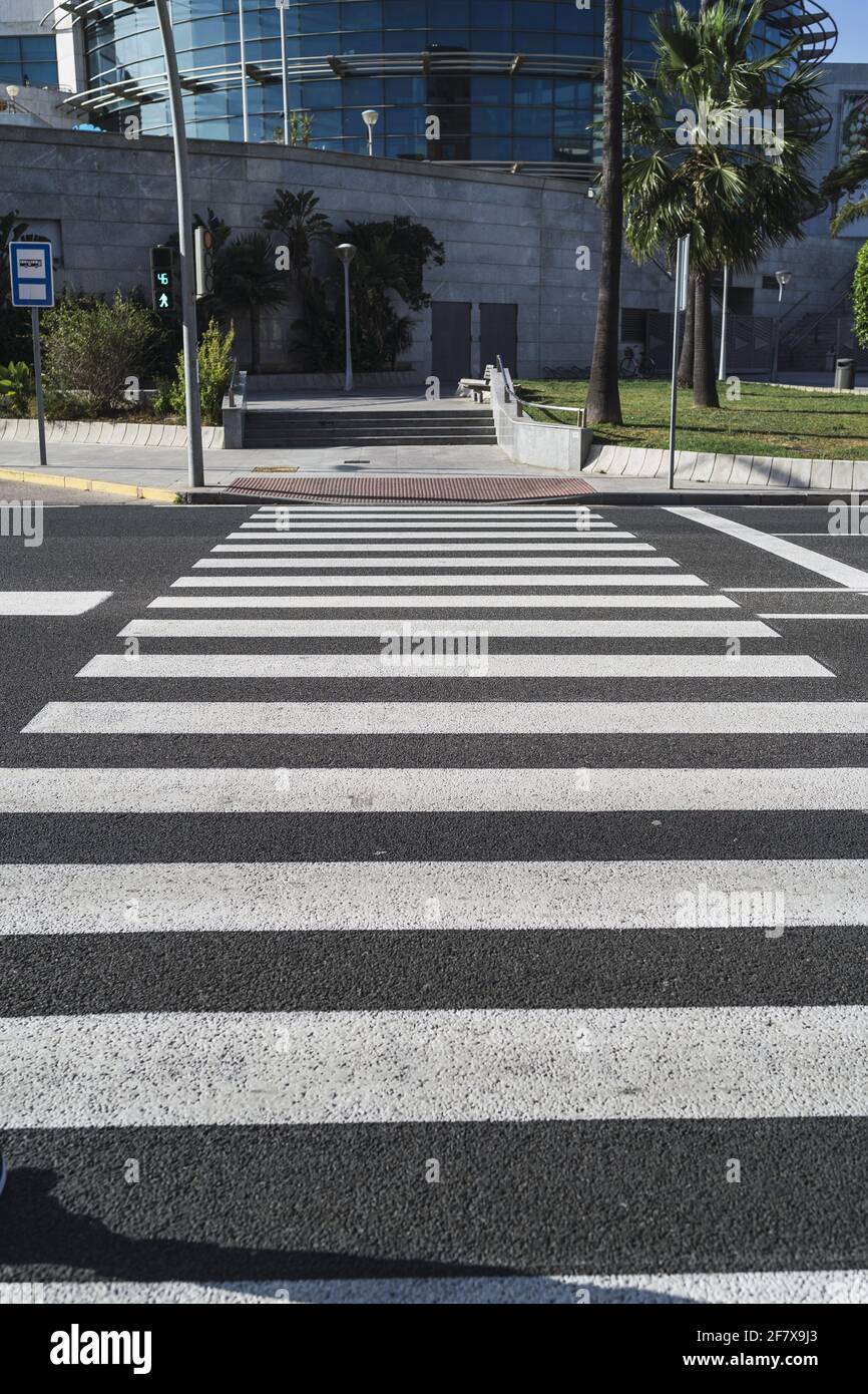 Vertical shot of zebra crossing on a sunny day outdoors Stock Photo - Alamy