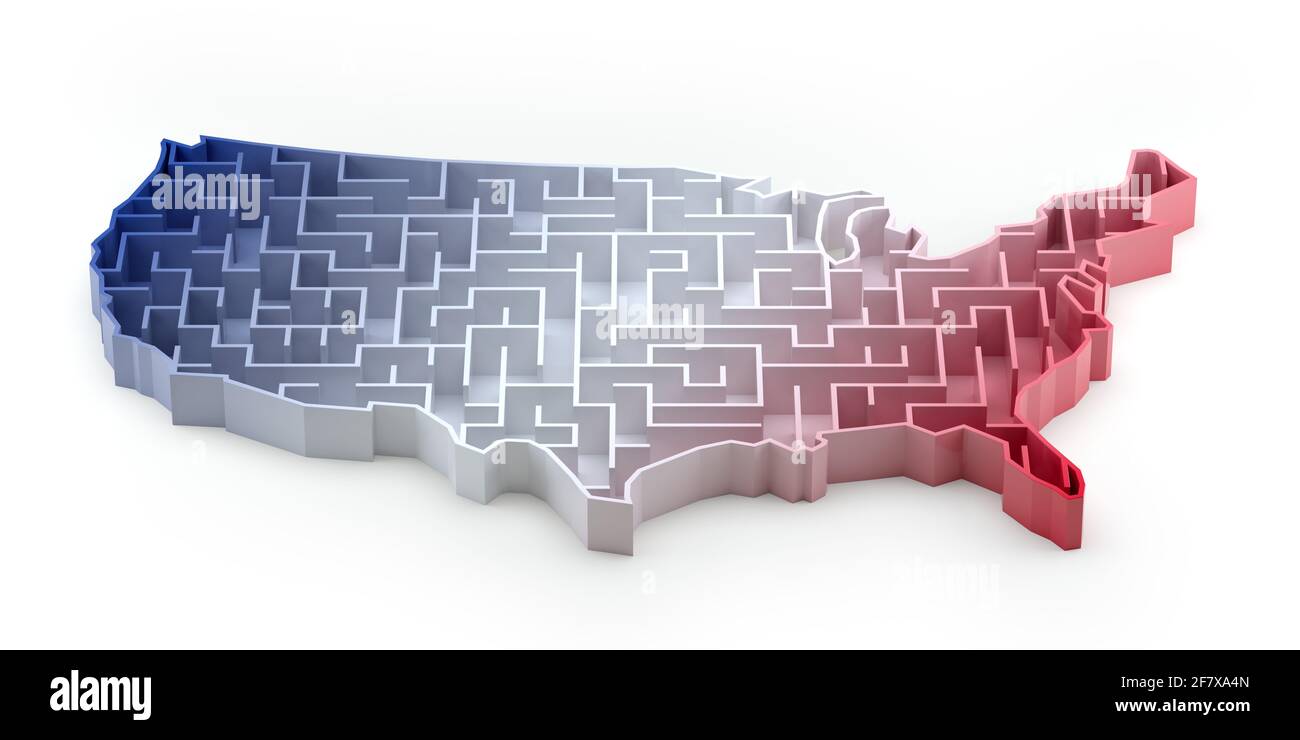 Us states map hi-res stock photography and images - Alamy