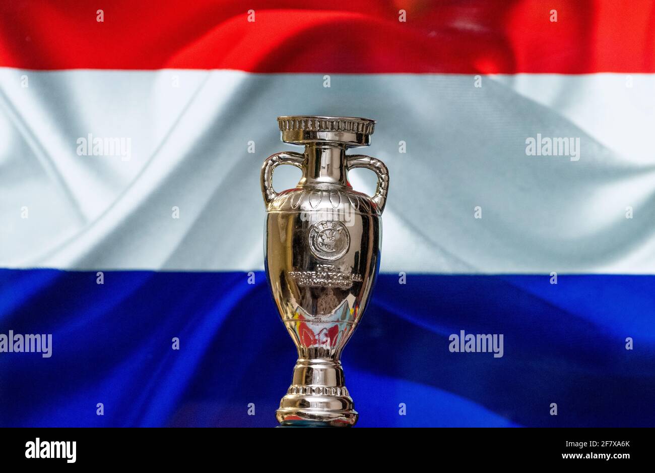 April 10, 2021. Amsterdam, Holland. UEFA European Championship Cup with ...