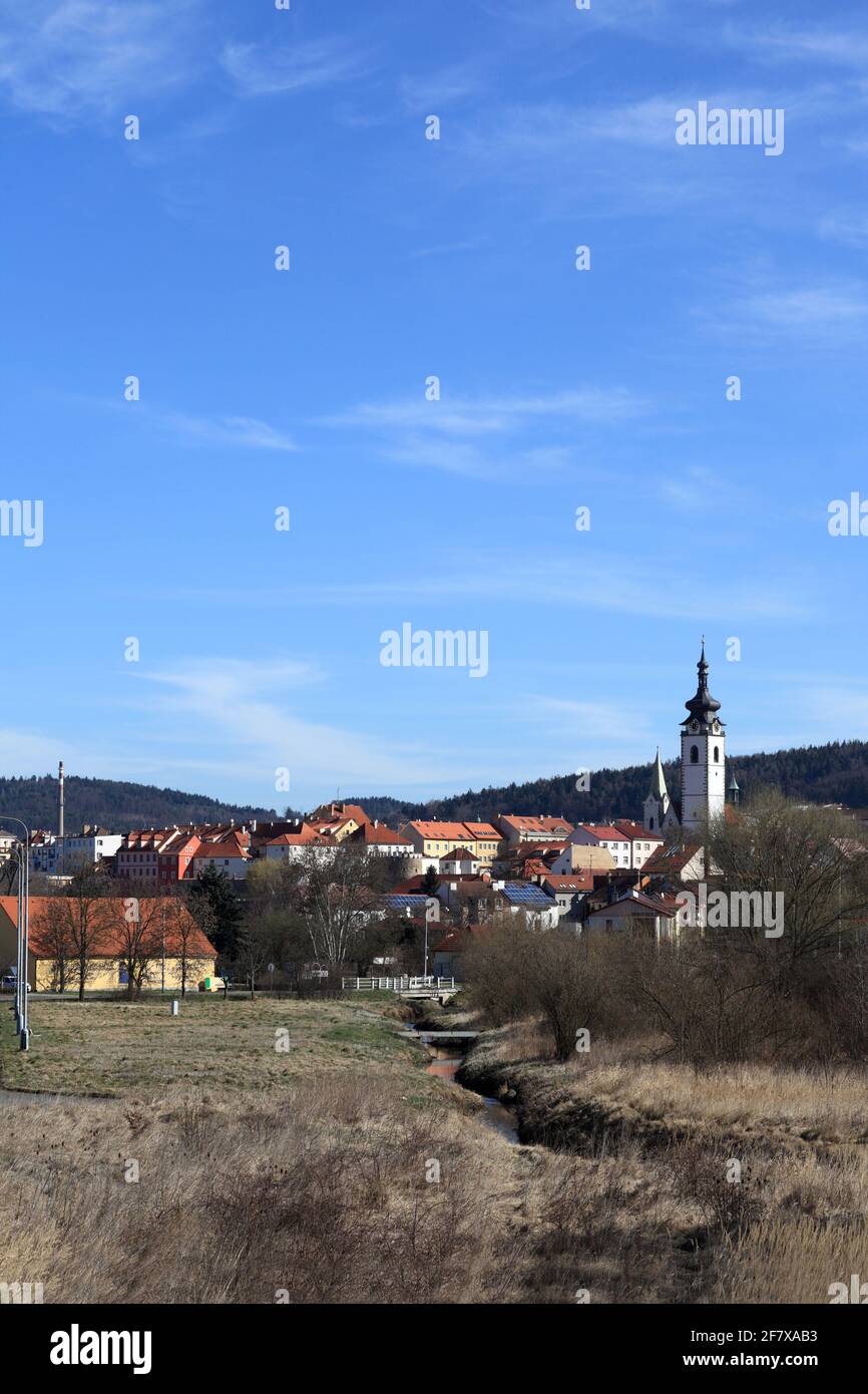Landscape of village in spring, Czech republic Stock Photo - Alamy